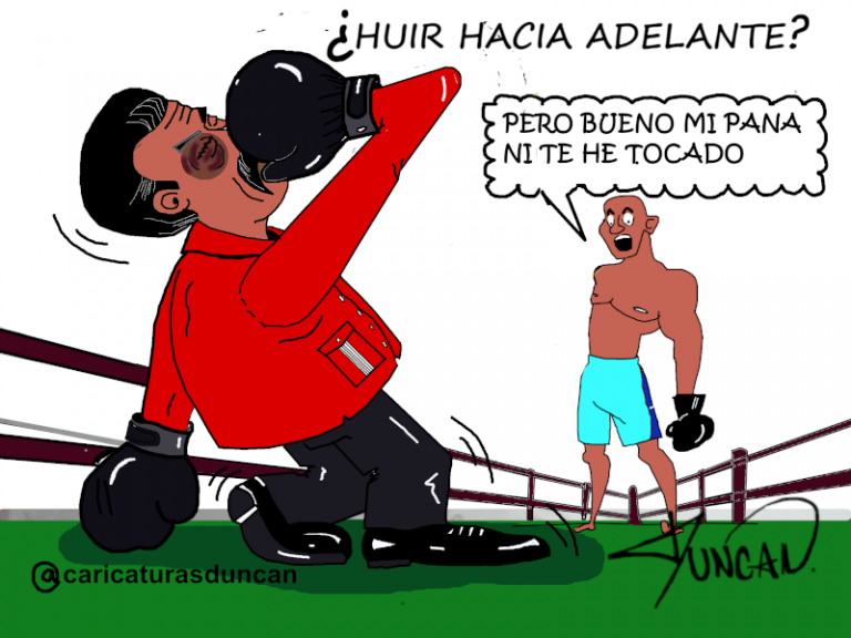 "HUIR HACIA ADELANTE" Caricaturas de Duncan - CURADAS