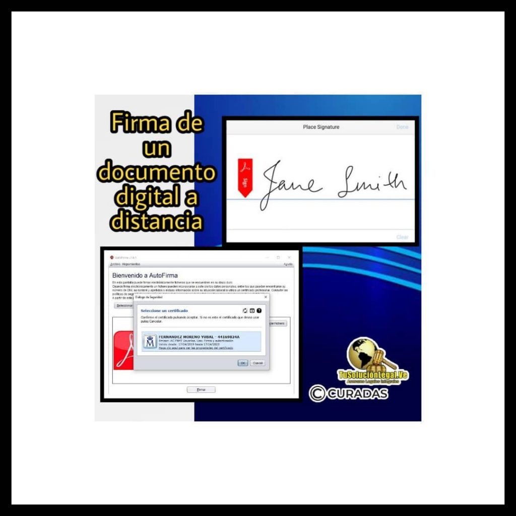 Firma de un documento digital a distancia - CURADAS