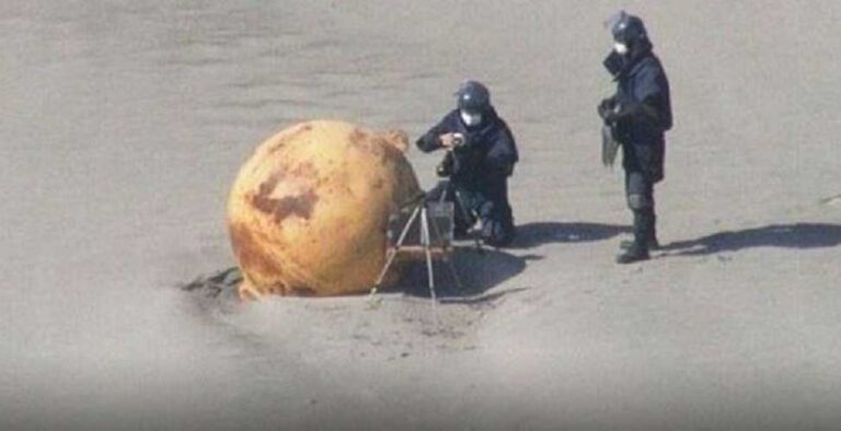 Misteriosa bola gigante es hallada en una playa de Tokio
